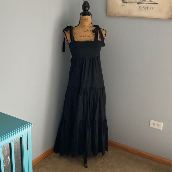 Jason Wu | Dresses | Jason Wu Embroidered Black Maxi Tiered Layers ...